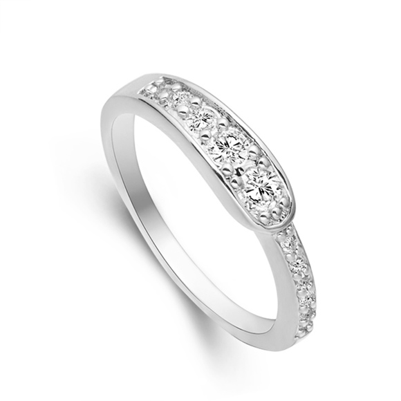 Jewelry | Eternity White Gold Cubic Zircon Crystal Ring | Poshmark
